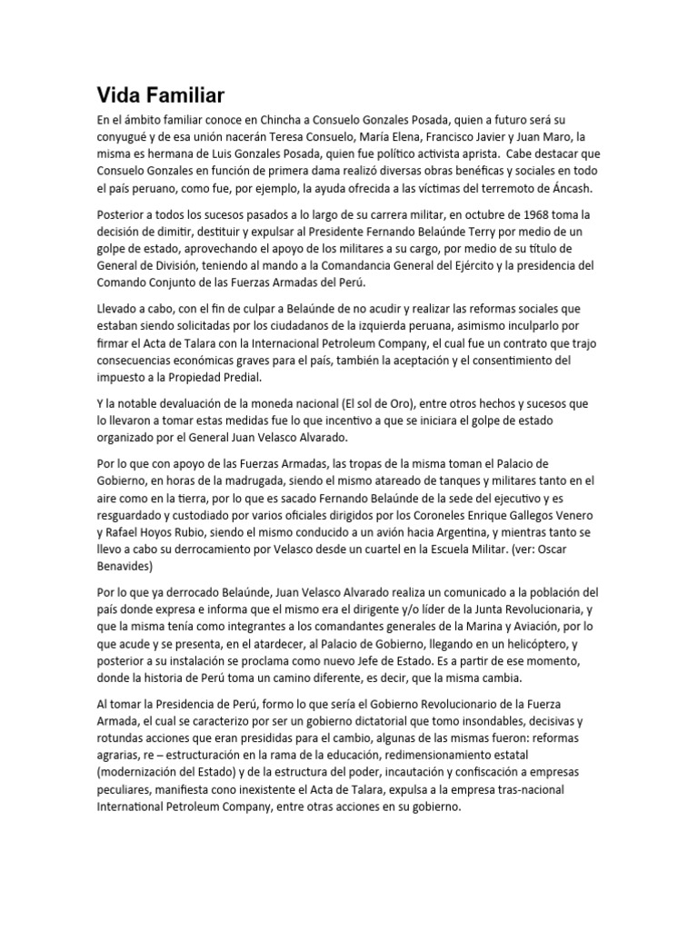 Vida Familiar - DE VELASCO A. | PDF | Gobierno