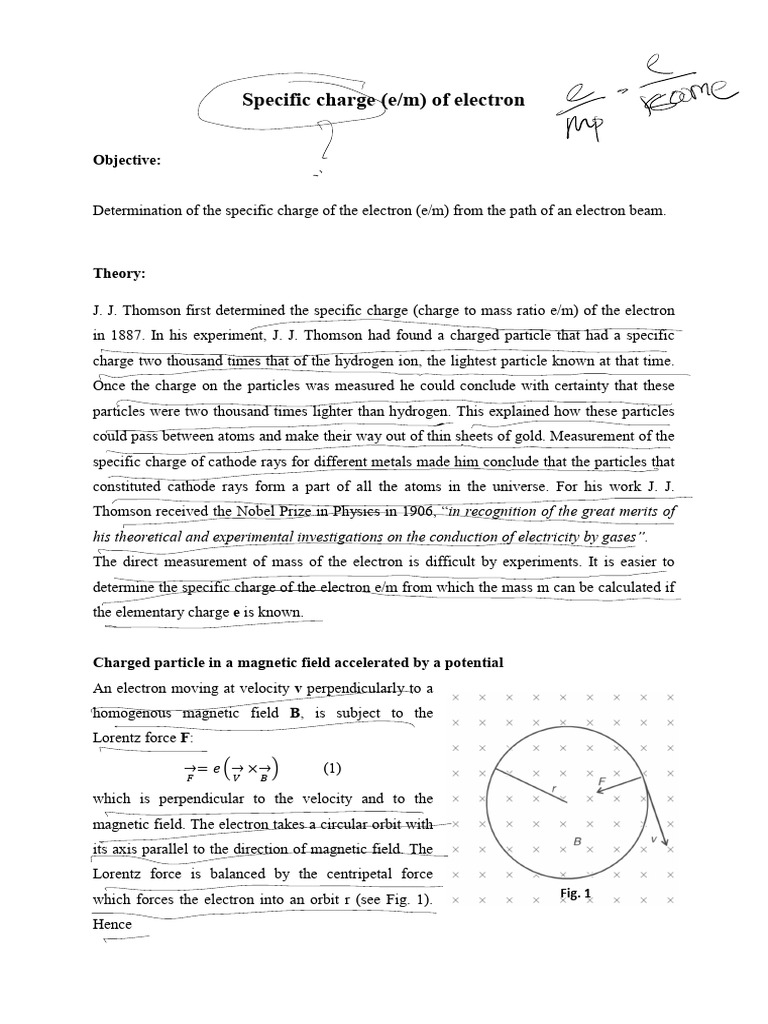 5 - Specific Charge of Electron | PDF | Electron | Vacuum Tube