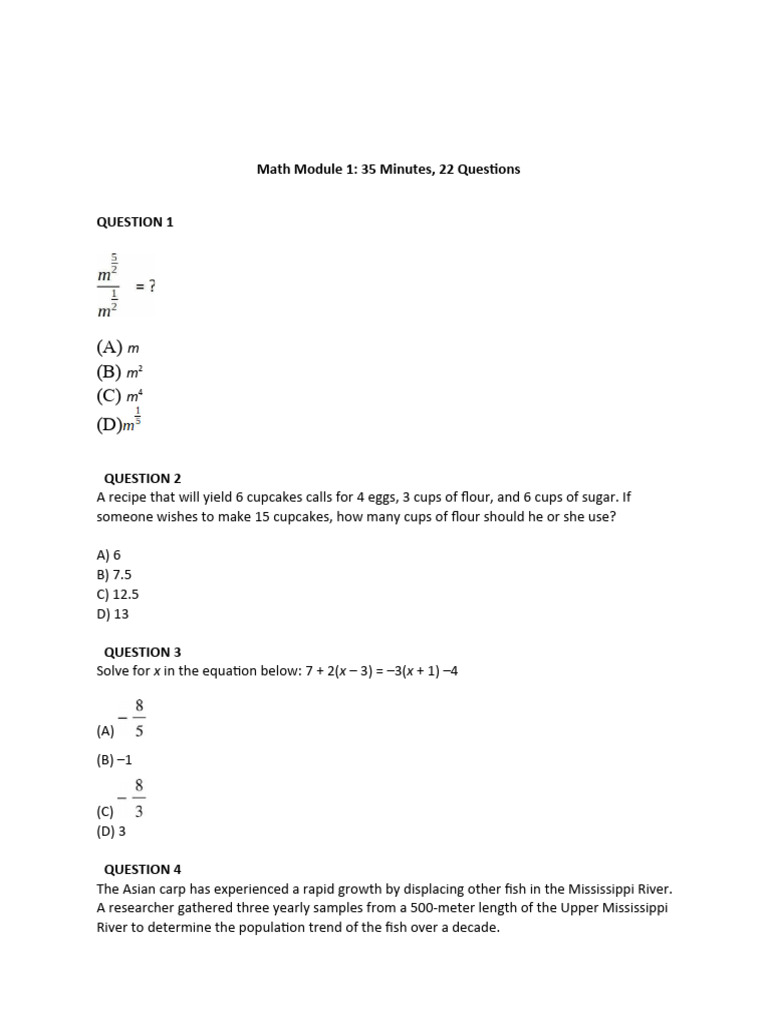 Digital SAT - Practice Test 1 | PDF | Weight | Demand