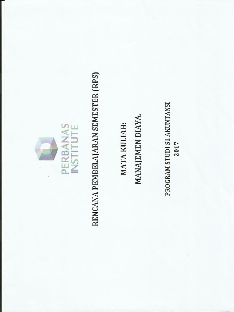 RPS Matkul Manajemen Biaya (Berna Ratnasari) | PDF