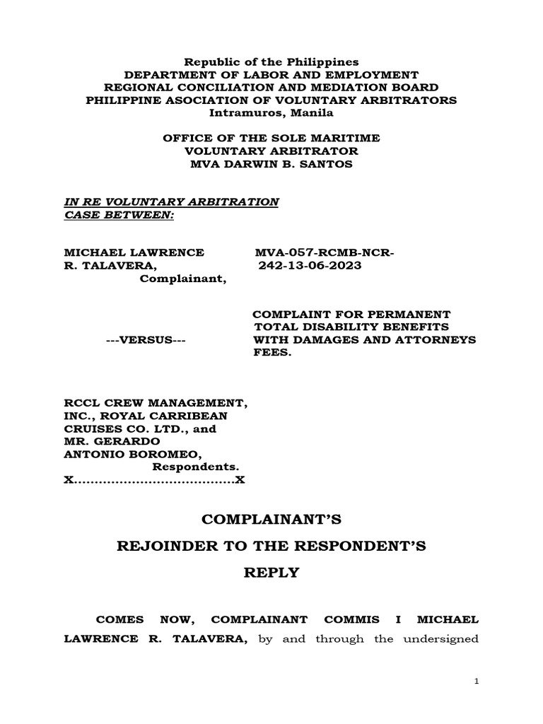 POEA Disability Grading Dispute | PDF | Carpal Tunnel Syndrome ...