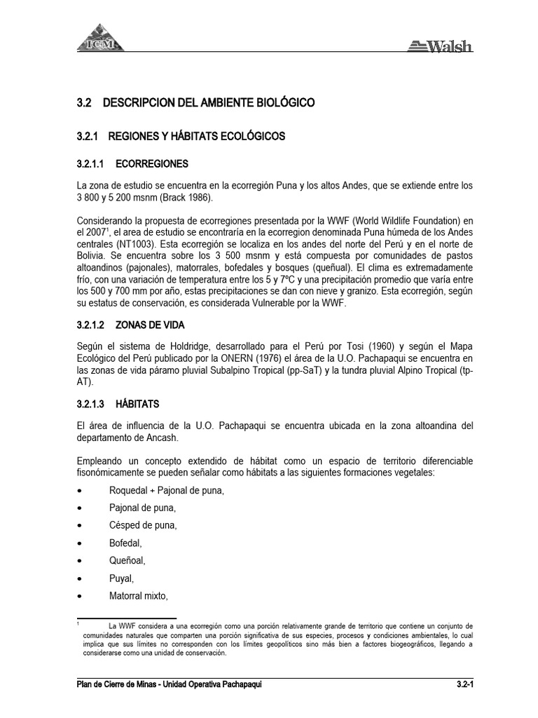 3.2 Ambiente Biológico Plan Ambiental | Descargar gratis PDF | Conservación del medio ambiente ...