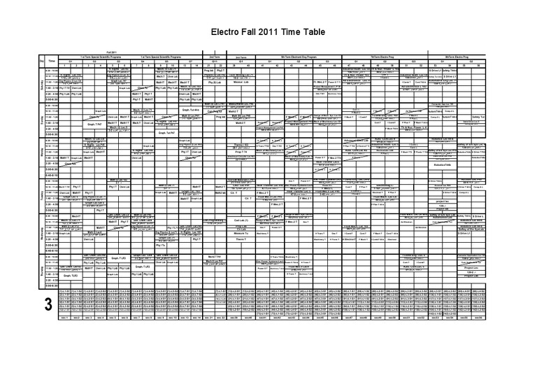 Fall 2011 Electro Program Schedule | PDF | Teaching Methods & Materials ...