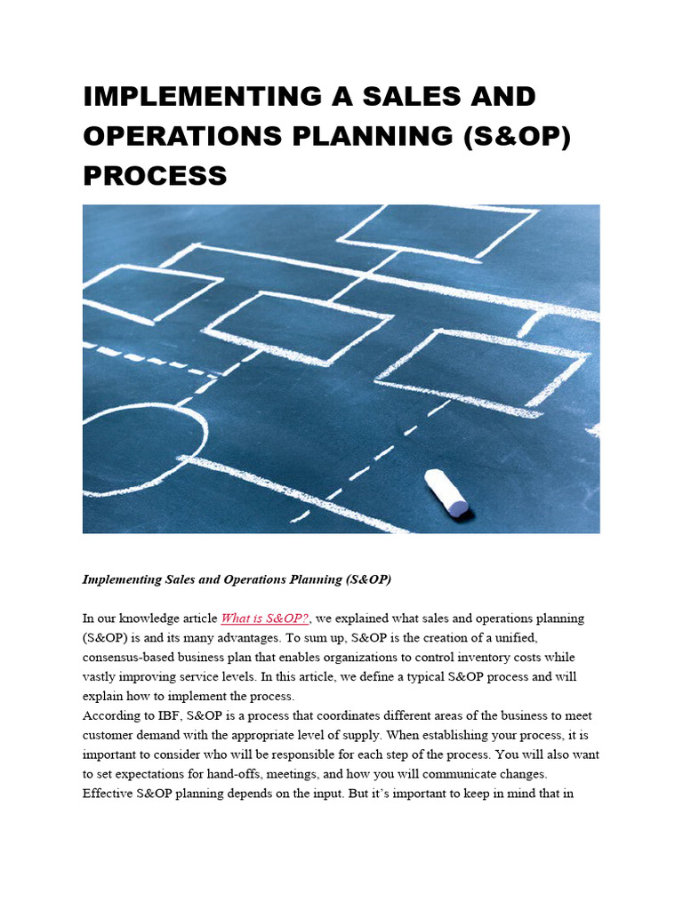 Implementing A Sales and Operations Planning | PDF | Forecasting | Inventory