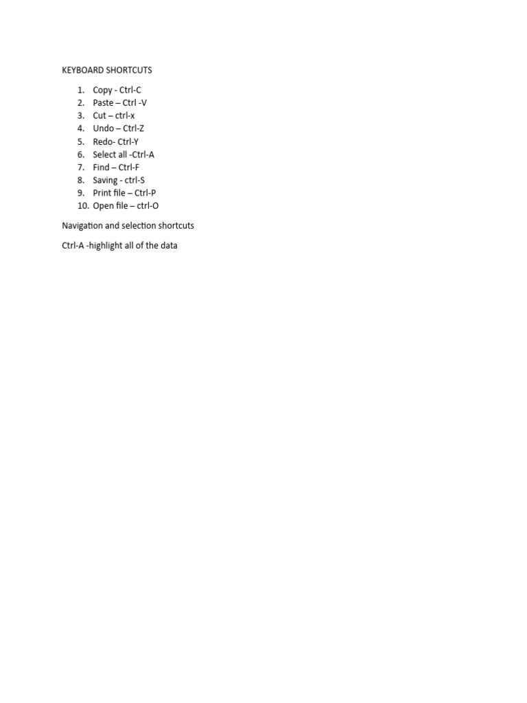 Essential Keyboard Shortcuts | PDF | Sports & Recreation | History