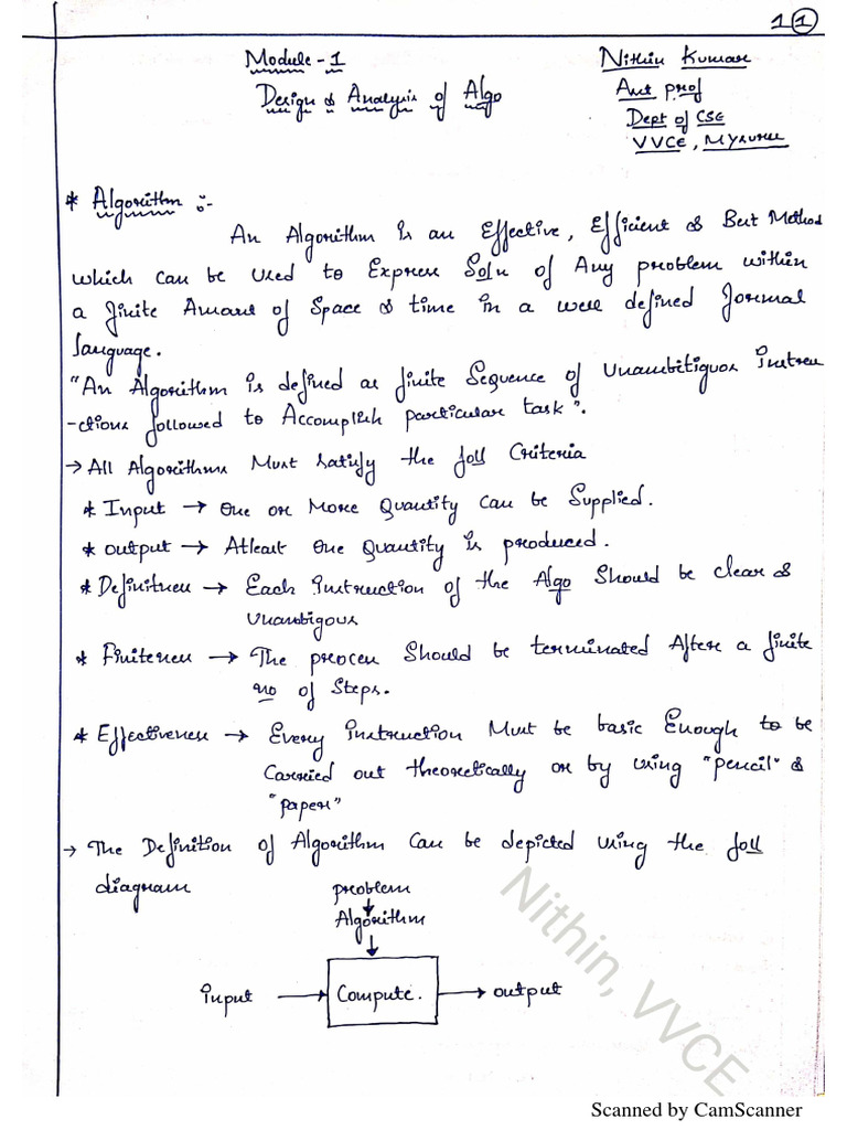 VTU Algorithms Notes (DAA Notes) by Nithin, VVCE | PDF VTU Algorithms Notes (DAA Notes) by Nithin, VVCE | PDF