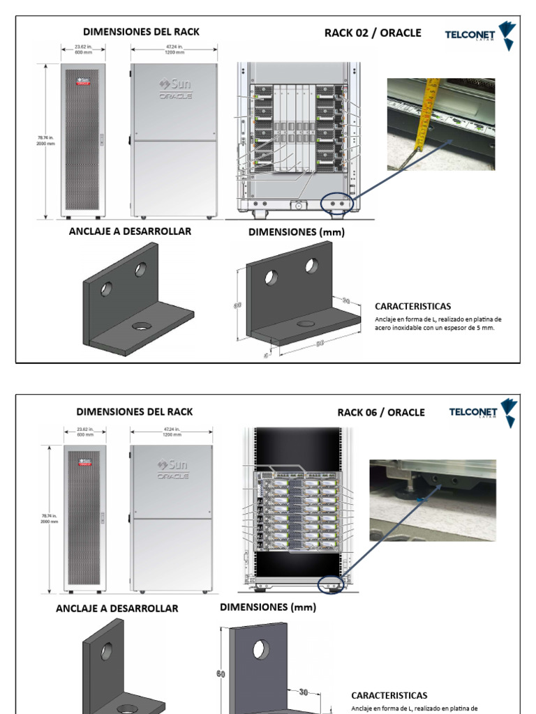 Anclaje Racks Oracle | PDF
