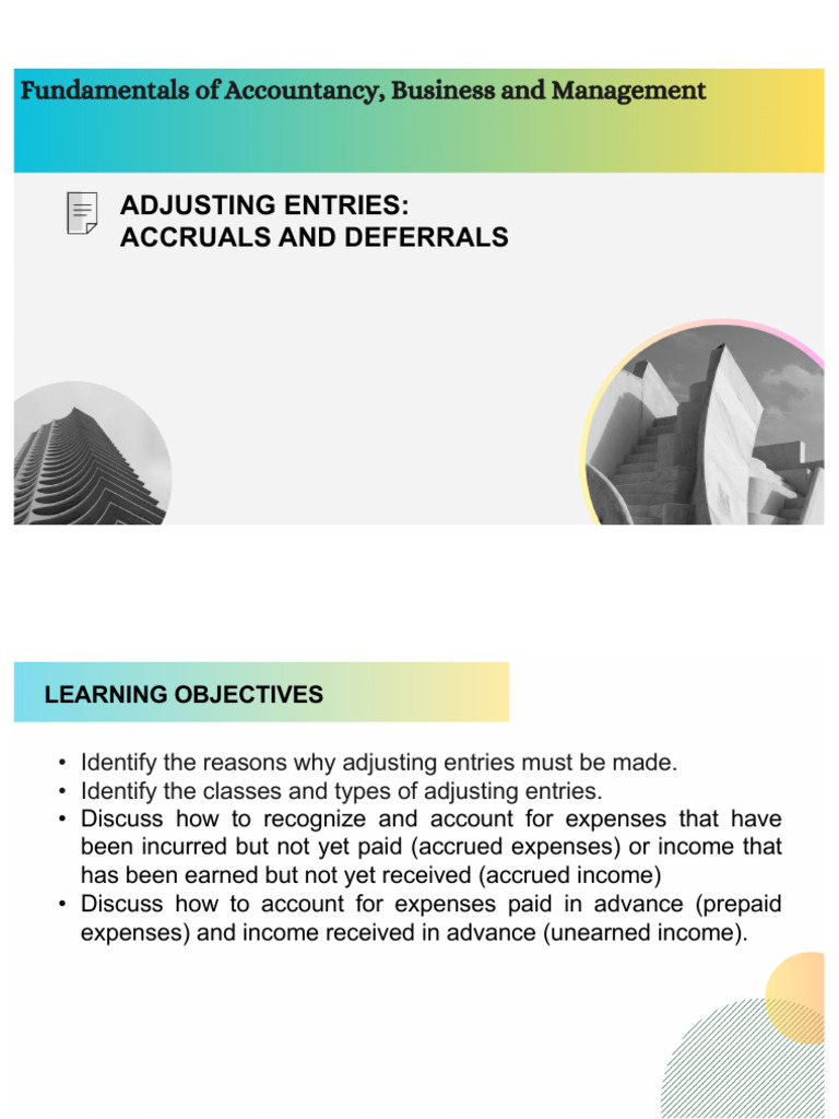 Annotated 3.1 Q3 PPT Adjusting Entries Accruals and Deferrals | PDF | Debits And Credits | Money
