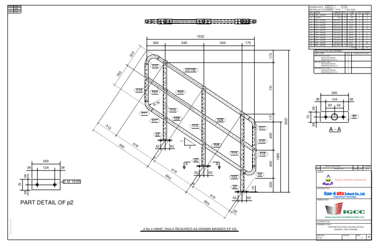 EP-H3 - HANDRAIL - Rev A | PDF | Technical Drawing | Engineering