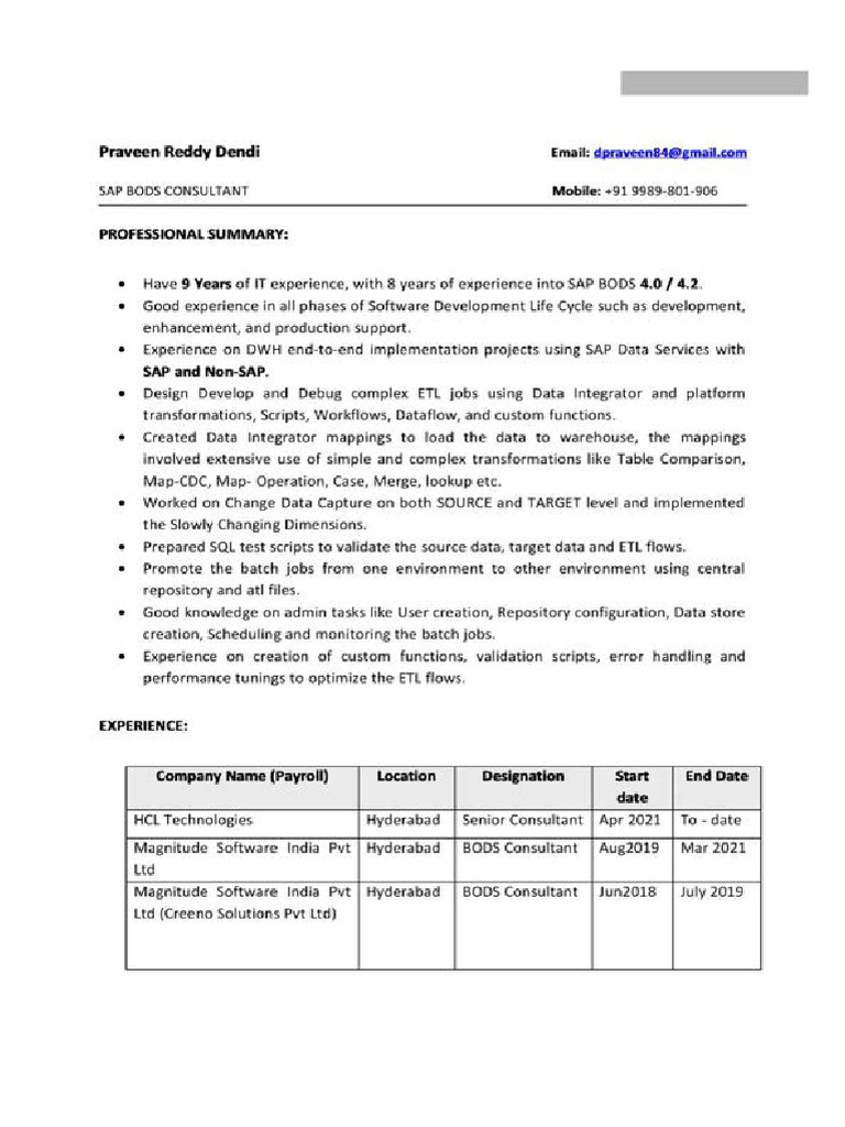 RESUME - PRAVEEN Compressed Compressed | PDF