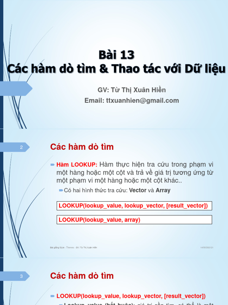 Bai13 HAMDOTIM SAPXEP TRICHLOC | PDF