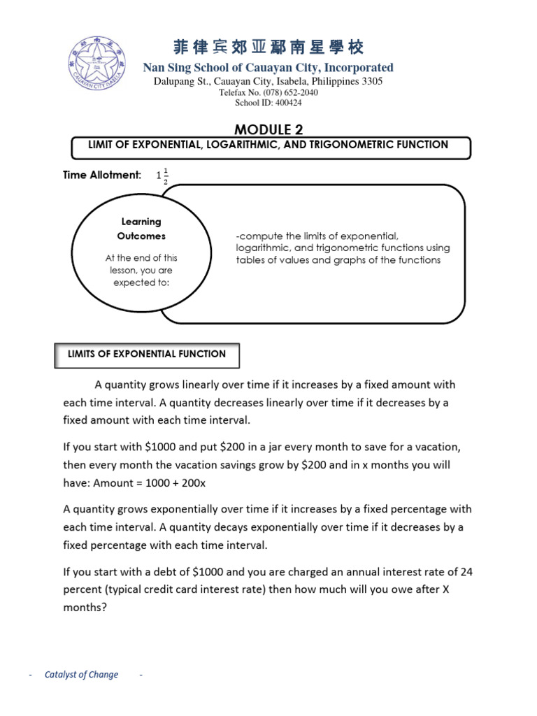 Module 2 BC | PDF | Function (Mathematics) | Exponential Function