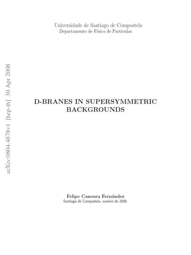 D Branes in Supersymmetric Backgrounds | PDF | Fundamental Interaction | String Theory