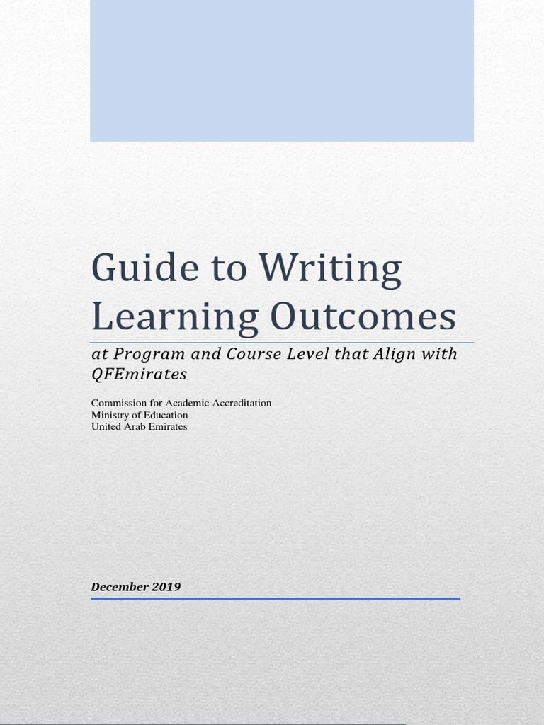 Guide To Writing LOs - Dec 2019 | PDF | Knowledge | Learning