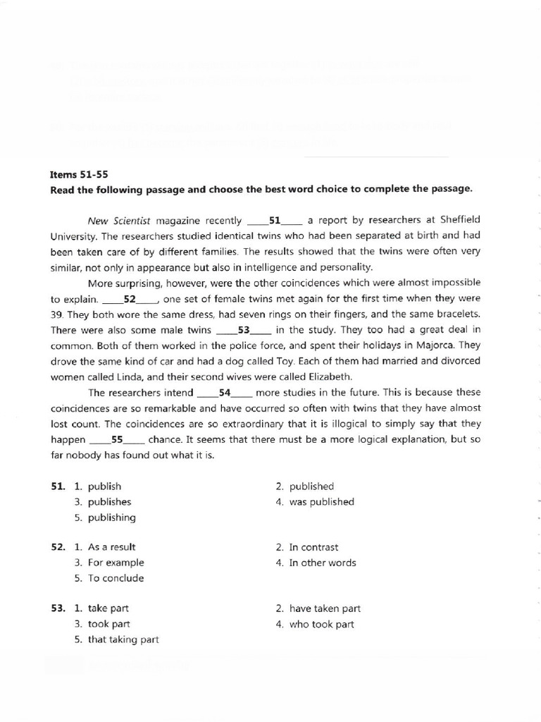 Cloze Test | PDF | Communication | Graphology