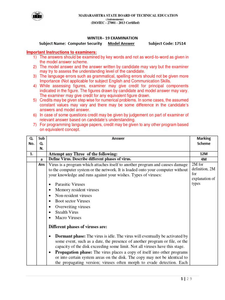 17514-2019-Winter-Model-Answer-Paper (Msbte Study Resources) | PDF ...