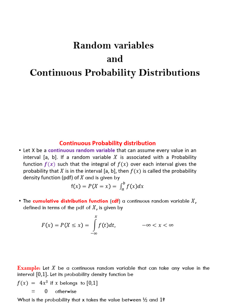 6 - Random Variables and Continuous Probability Distributions | PDF | Probability Density ...