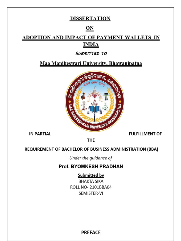 Dissertation Project Report | PDF | Money | Service Industries