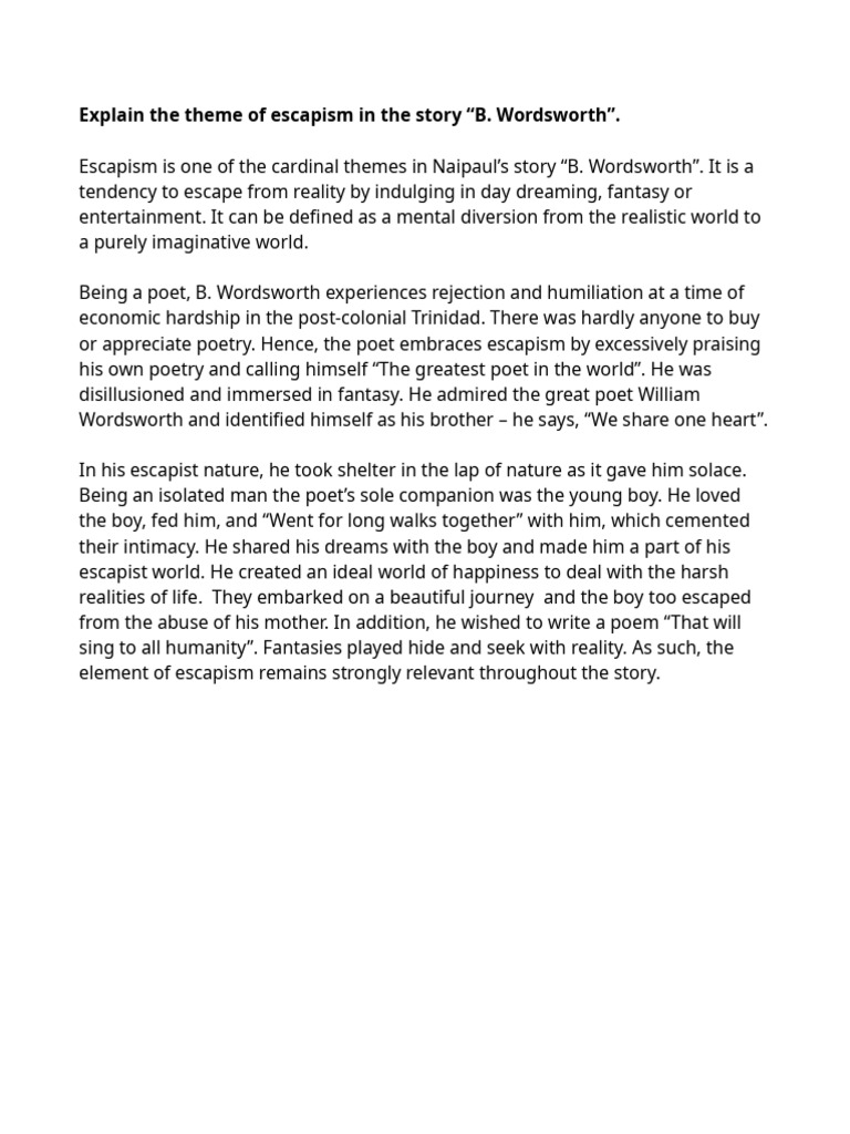 Escapism | PDF | Poetry | Classics