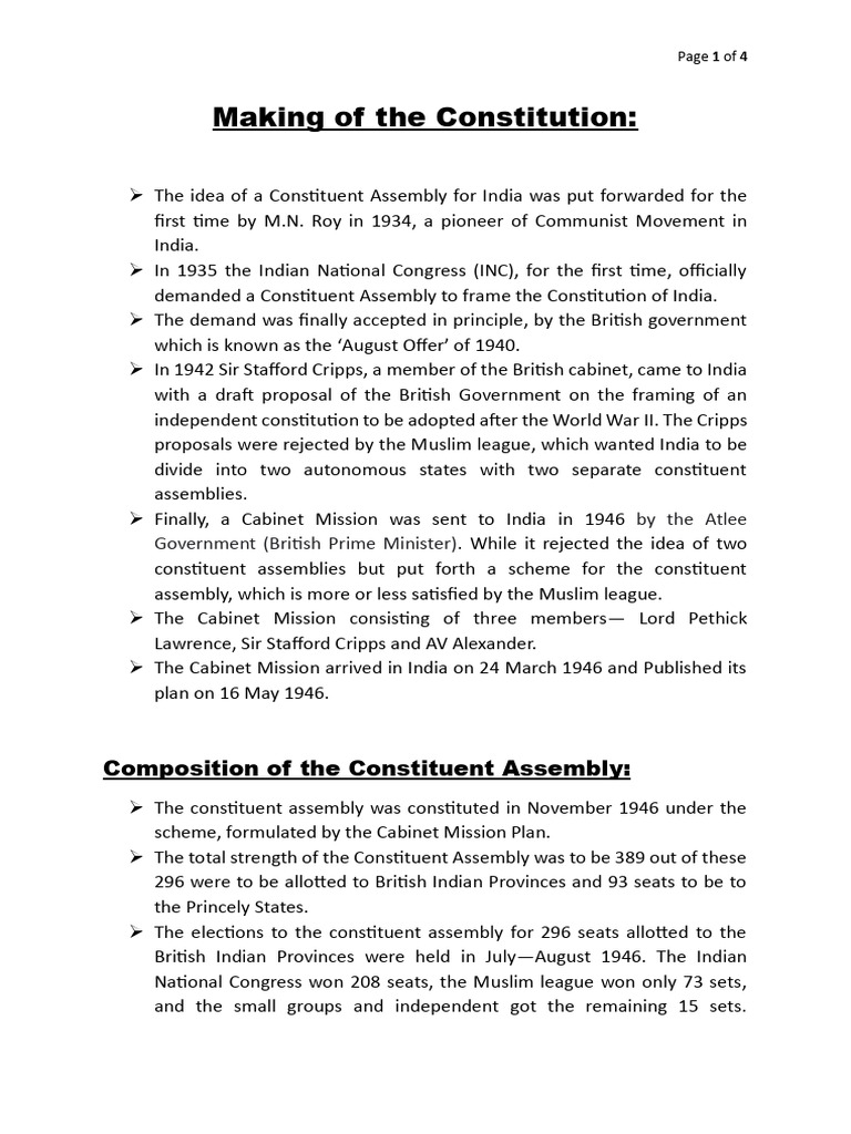 Making of The Constitution | PDF