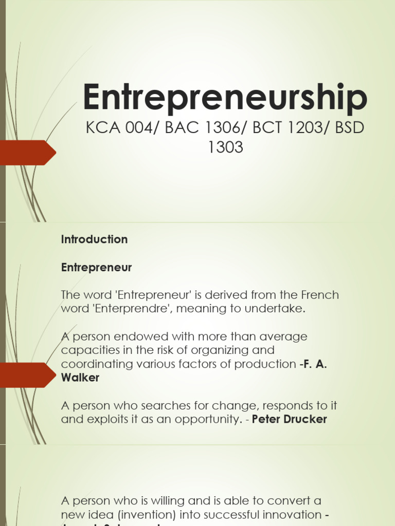 Session 1 - Introduction | PDF | Entrepreneurship | Business Economics