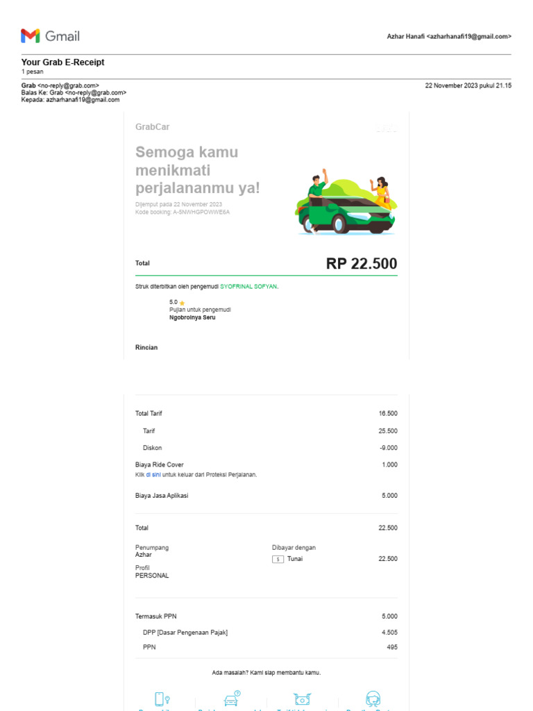 Your Grab Ride Receipt | PDF