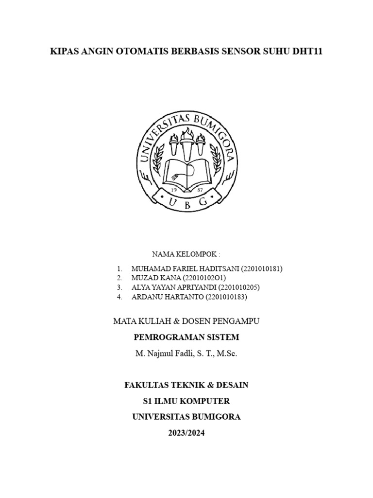 Kipas Angin Otomatis Menggunakan Sensor Suhu Dht11 | PDF