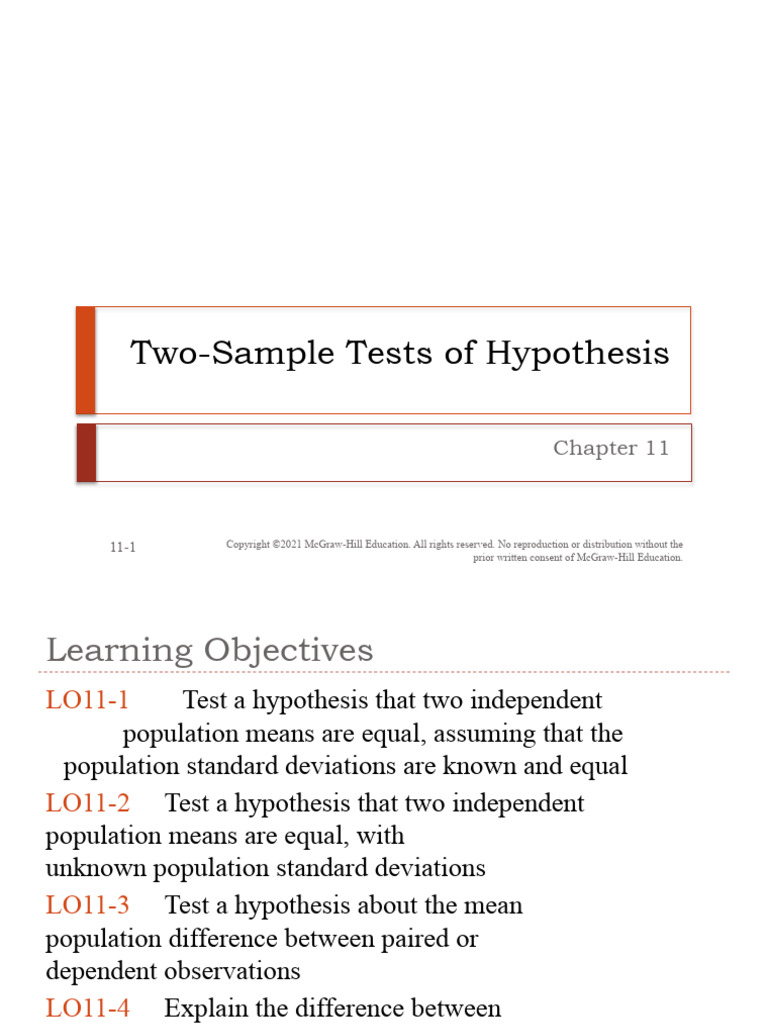 Lind 18e Chap011 PPT-Two-Sample Tests of Hypothesis | PDF | Business