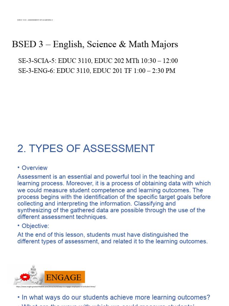 Types of Assessment | PDF | Educational Assessment | Learning