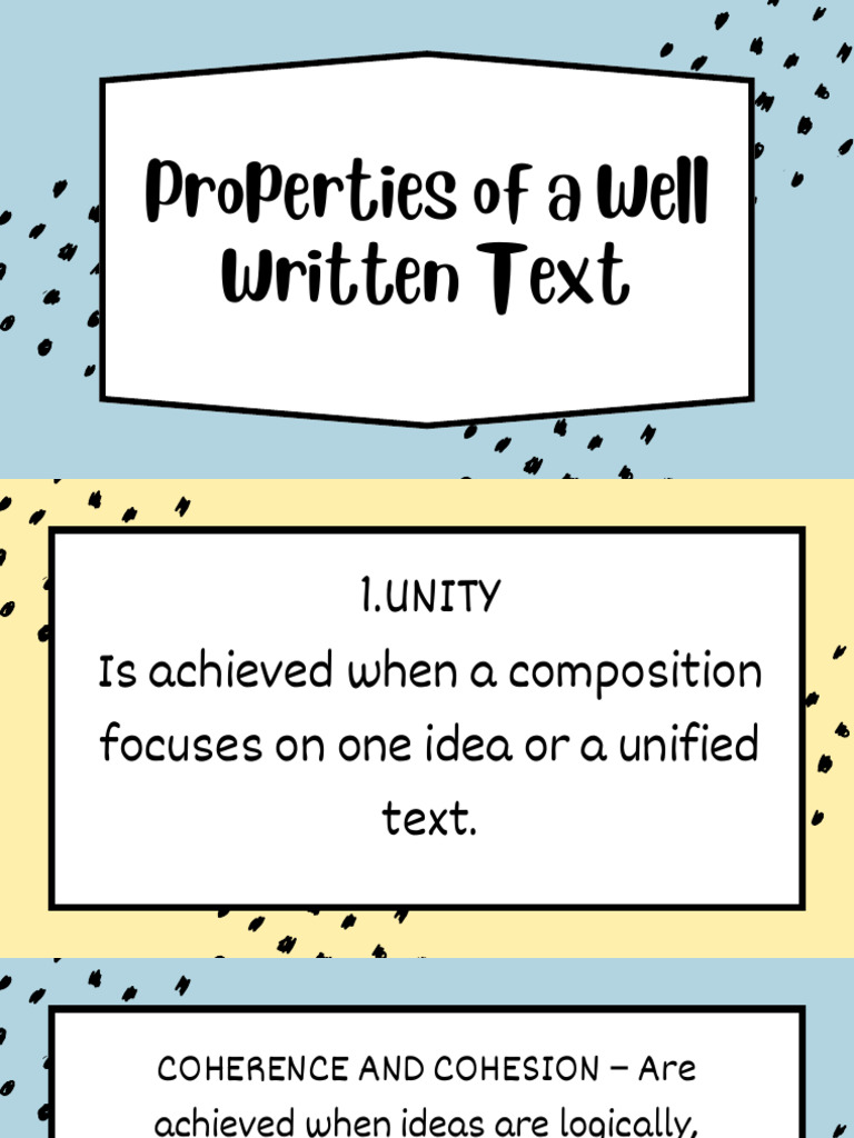 Properties of A Well Written Text | PDF