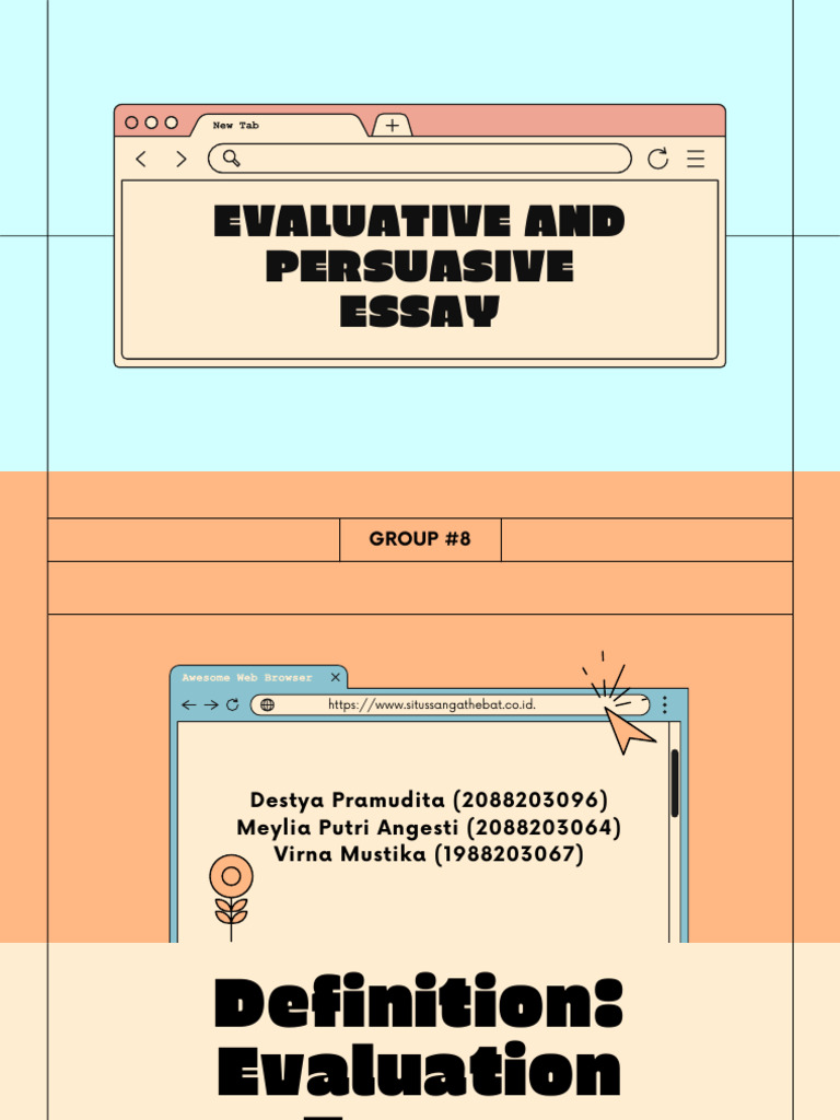 EVALUATIVE AND PERSUASIVE ESSAY | PDF | Reason | Essays