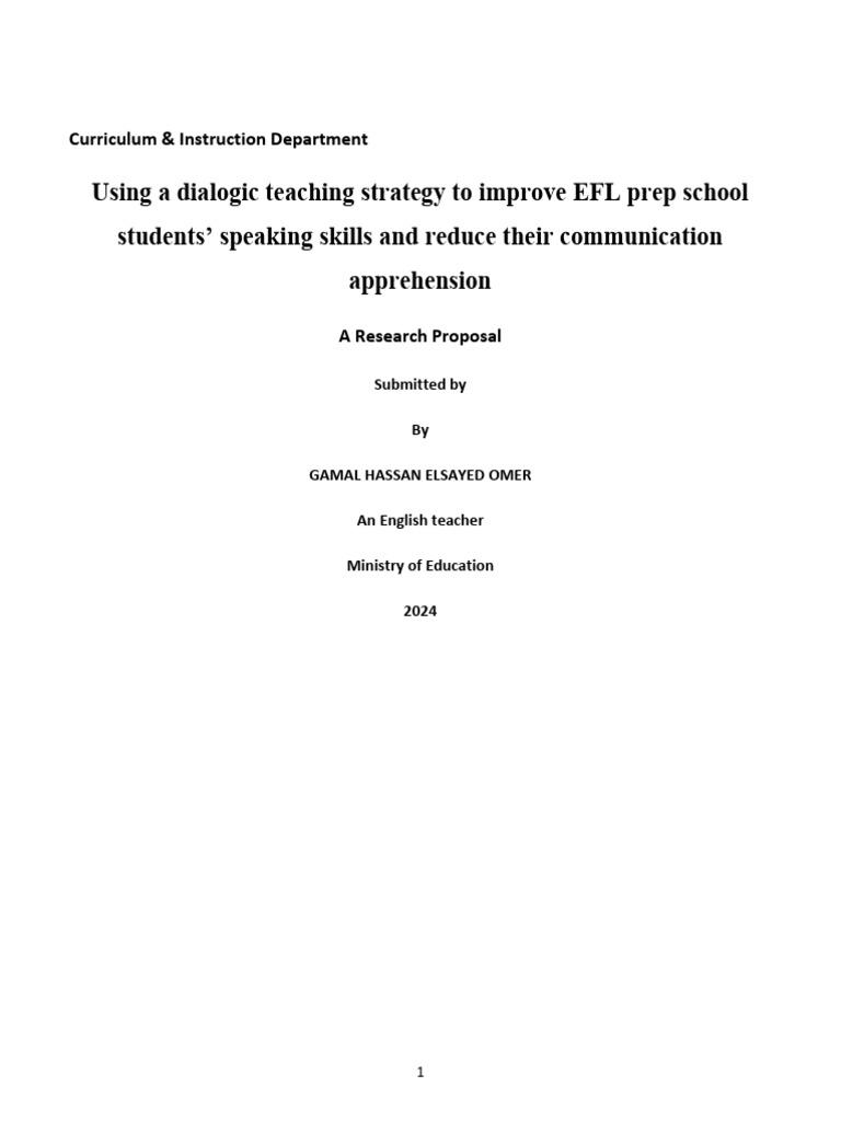 Dialogic Teaching Strategy Gamal | PDF | English As A Second Or Foreign Language | Language ...