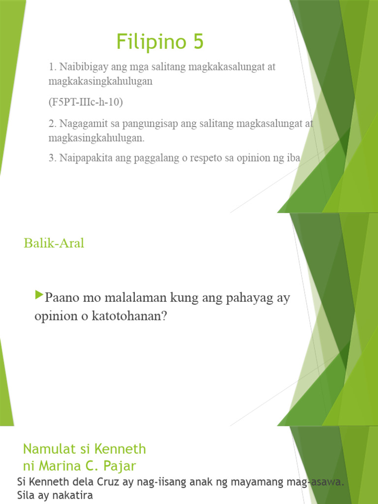 Filipino 5 Week 4 | PDF