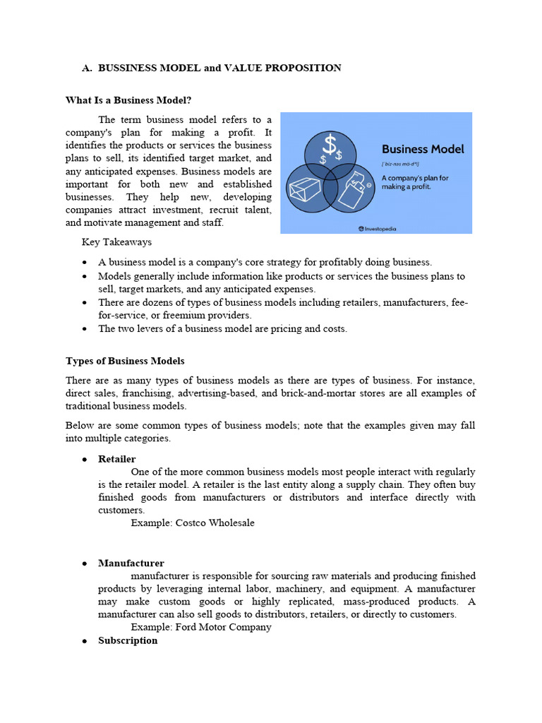 BUSSINESS MODEL and VALUE PROPOSITION | PDF | Franchising | Business Model