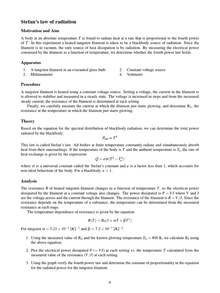Stefan's Law | Download Free PDF | Incandescent Light Bulb | Electrical ...