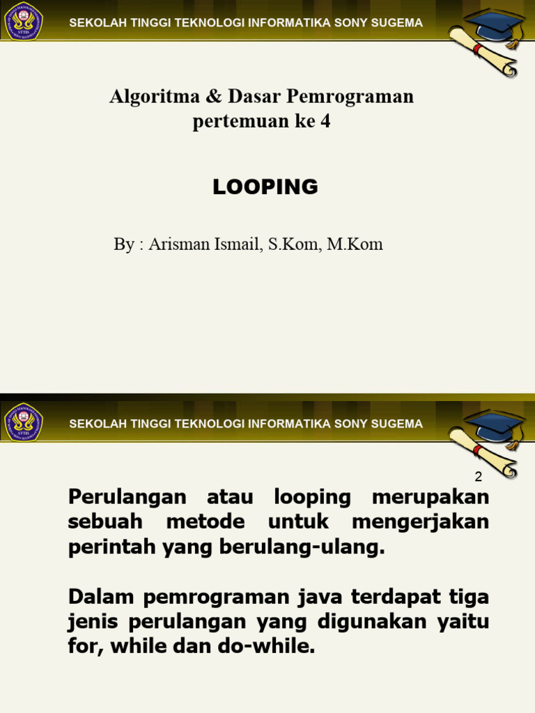 Algoritma & Dasar Pemrograman - Loooping | PDF | Komputer