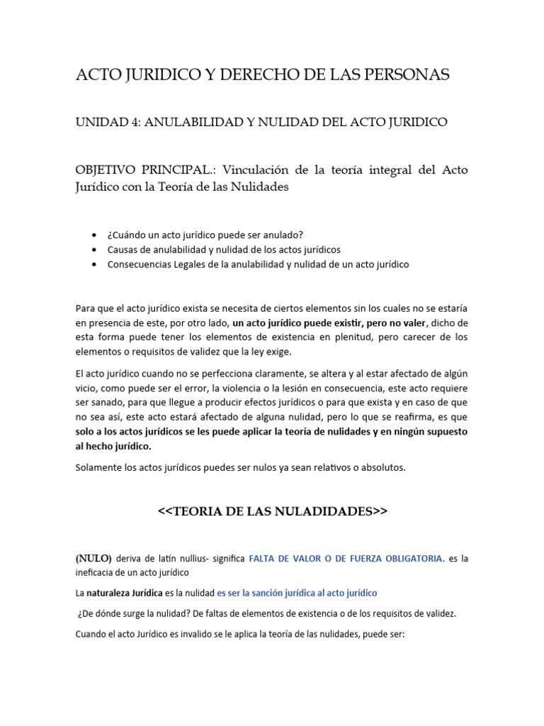 Nulidad y Anulabilidad del Acto Jurídico | PDF | Nulo (ley) | Estatuto ...
