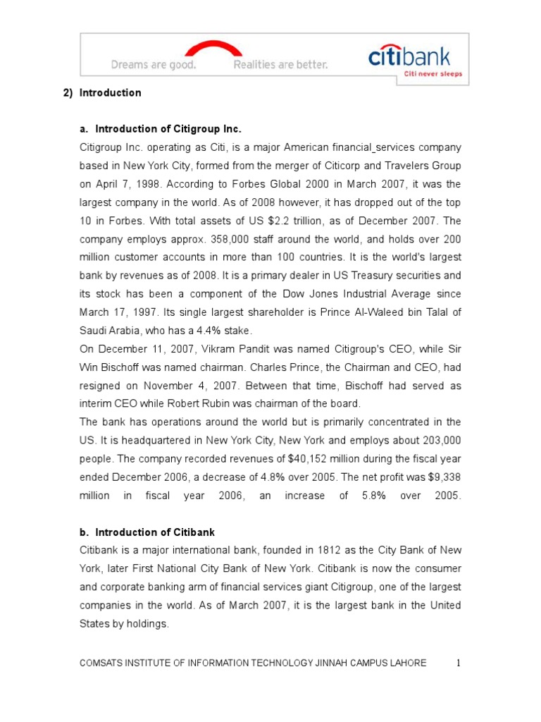 Report | PDF | Citibank | Citigroup