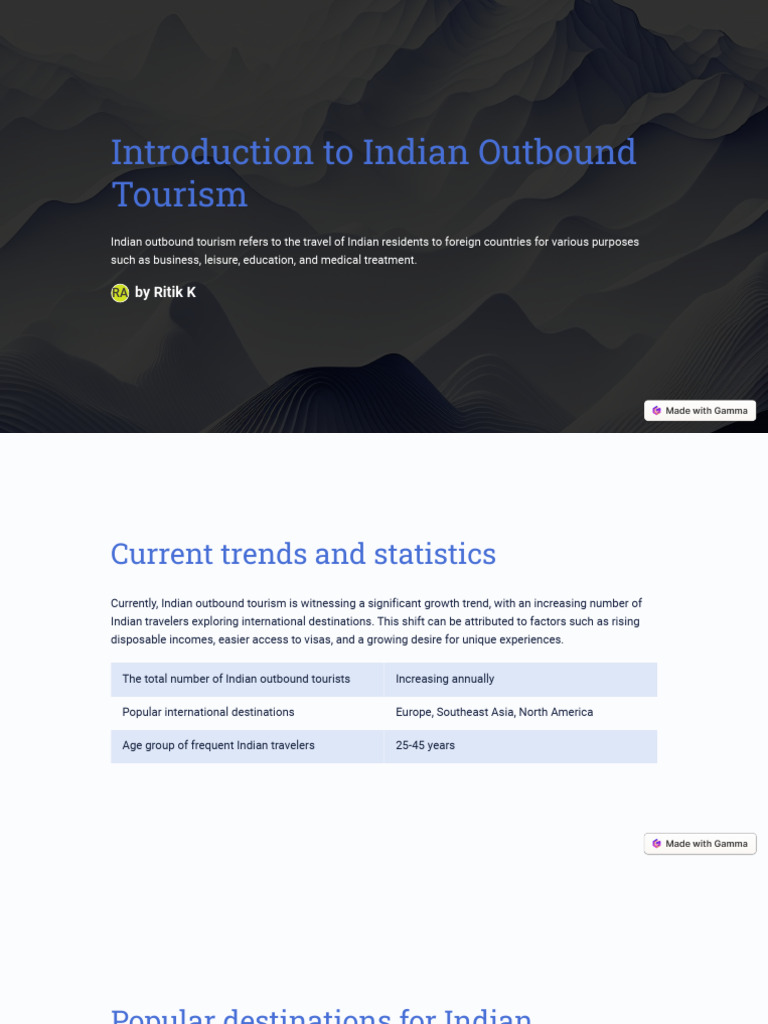Growth of Indian Outbound Tourism | PDF | Tourism | Service Industries