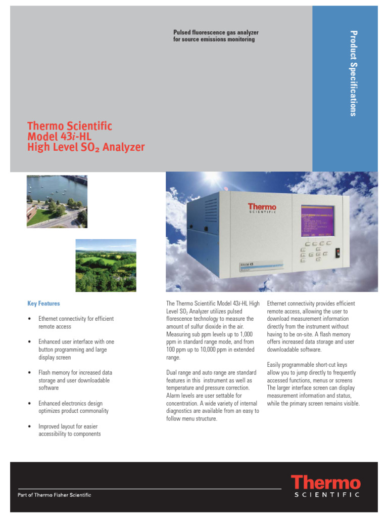 Thermo Scientific Model 43i-HL High Level SO Analyzer: Pulsed ...