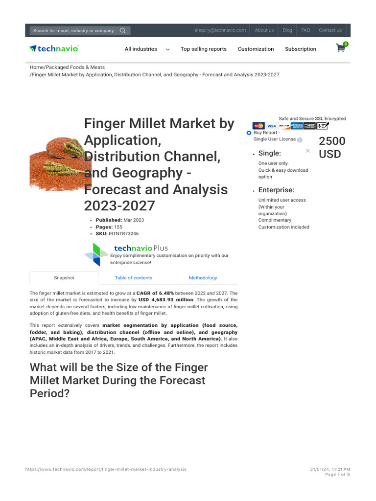 Finger Millet Market Size, Share & Trends 2027 | PDF | Market ...