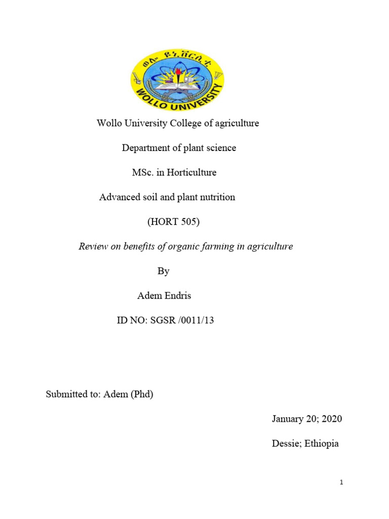 Review On Benefits of Organic Farming | PDF | Technology & Engineering