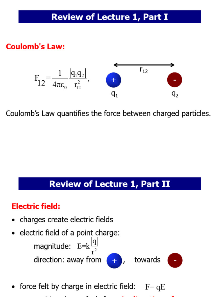 Ecu 103 Lecture 02 | PDF | Electric Field | Force Ecu 103 Lecture 02 | PDF | Electric Field | Force