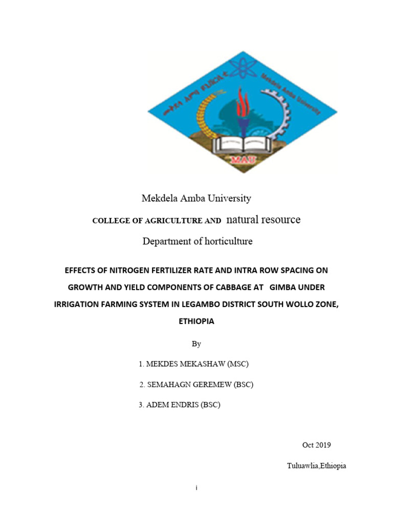 Edu Theis Proposal Edited | PDF | Cabbage | Soil