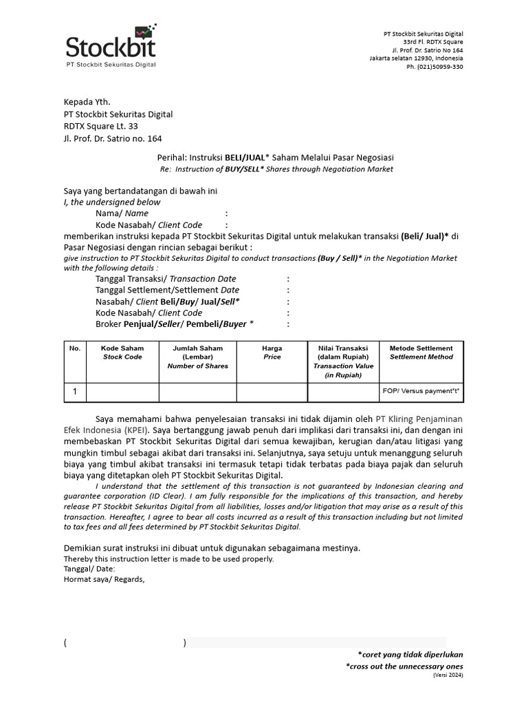 Format Transaksi Nego | PDF