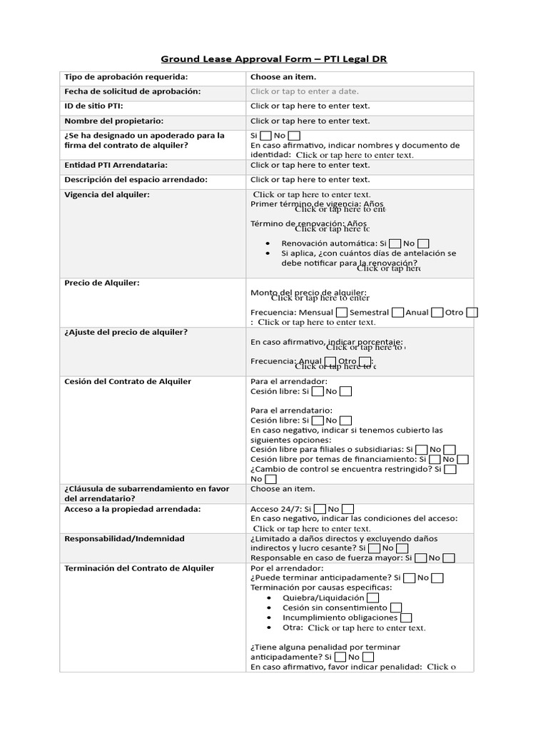 Ground Lease Approval Form - PTI Legal DR v2 | PDF | Derecho privado | Ley común