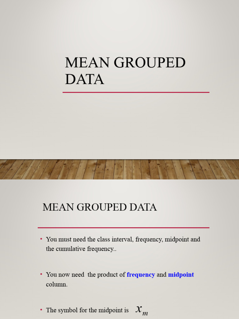 Mean Grouped of Data | PDF