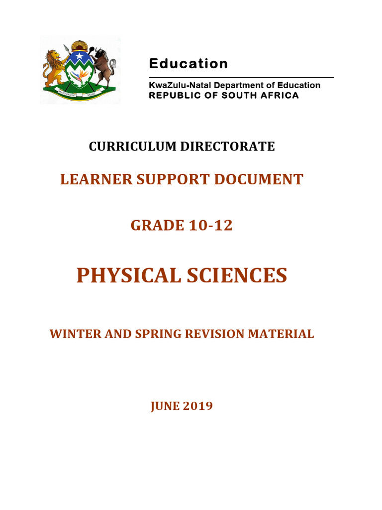PHSC Winter and Spring Learner Document 2019 | PDF | Force | Collision