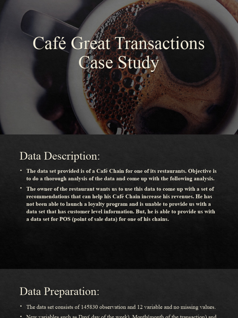 Café Great Transactions | PDF | Point Of Sale | Workweek And Weekend
