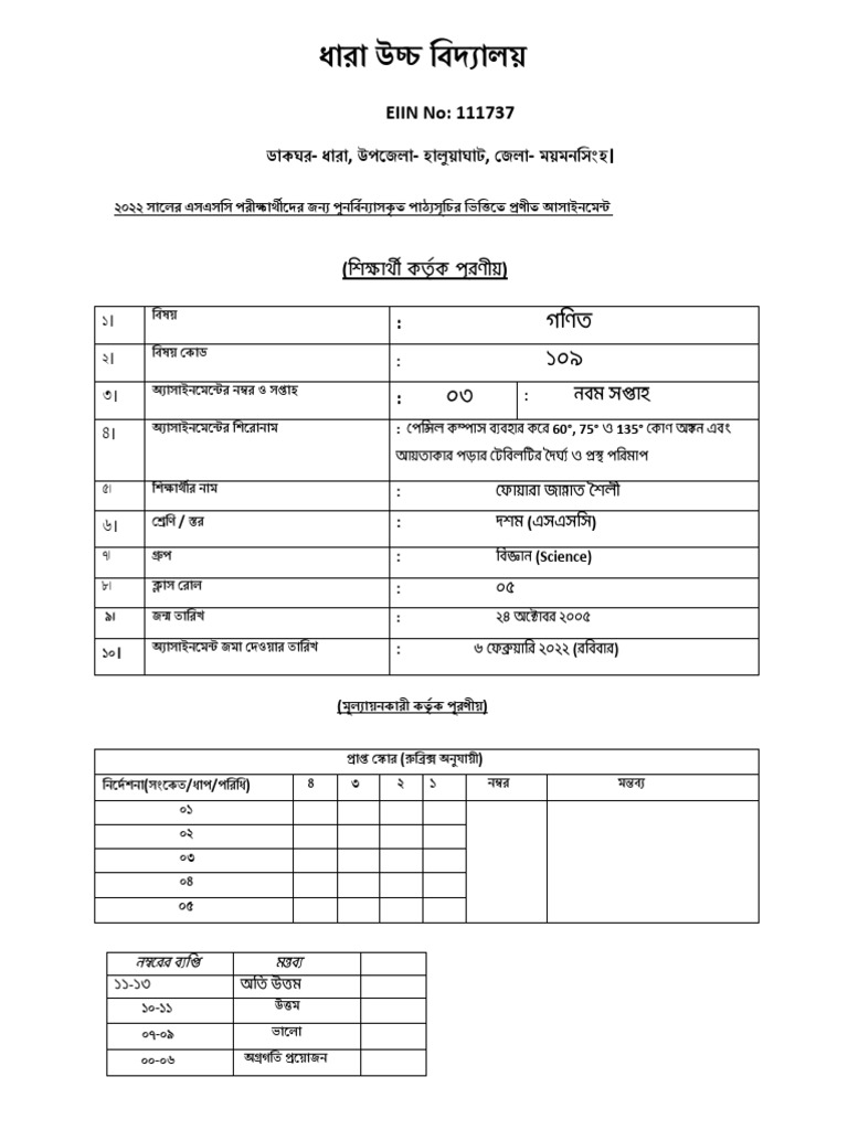 SSC 2022 Assignment Cover Page | PDF